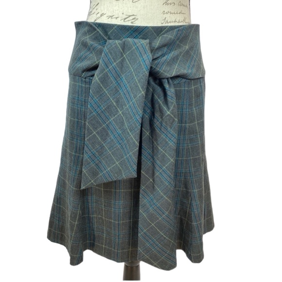 zinc | Skirts | Zinc Tartan Plaid Y2k Tie Front Flare Skirt Midi Length ...